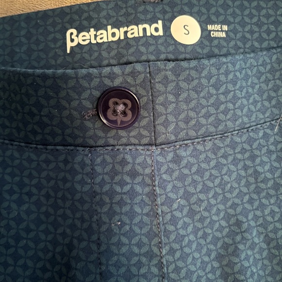 Betabrand | Pants & Jumpsuits | Teal Pattern Dress Pant Yoga Pants ...